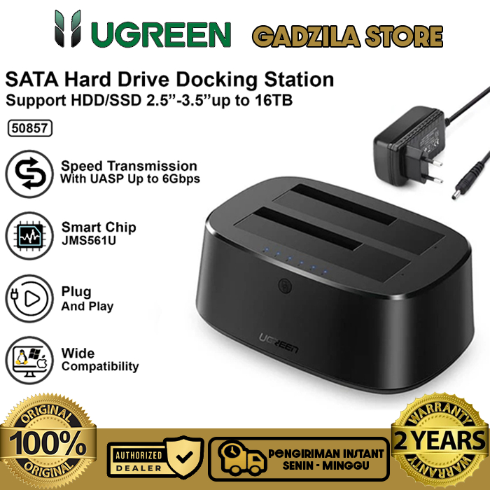 UGREEN USB 3.0 to SATA 2.5 3.5 inch Dual Bay External HDD Docking ...