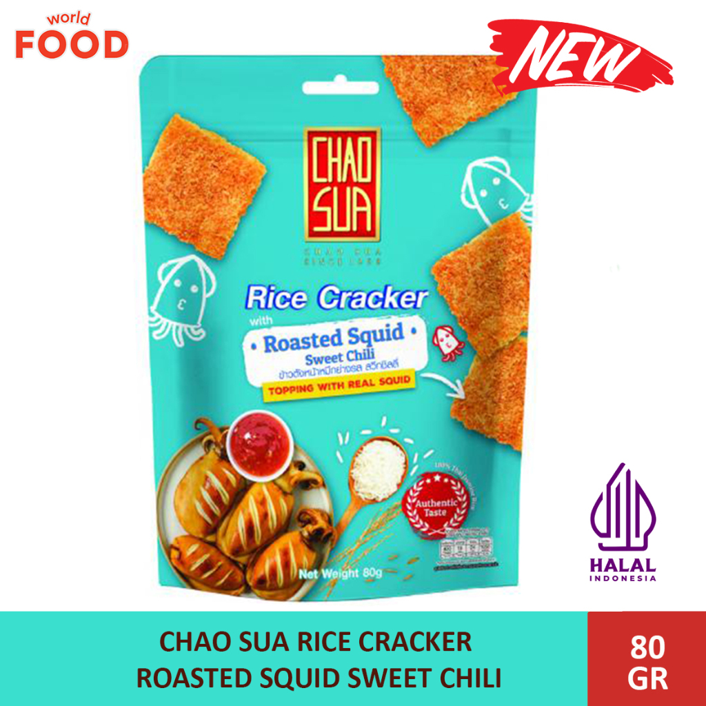 Chao SUA RICE CRACKER WITH ROASTED SQUID SWEET CHILI 80GR - HALAL ...