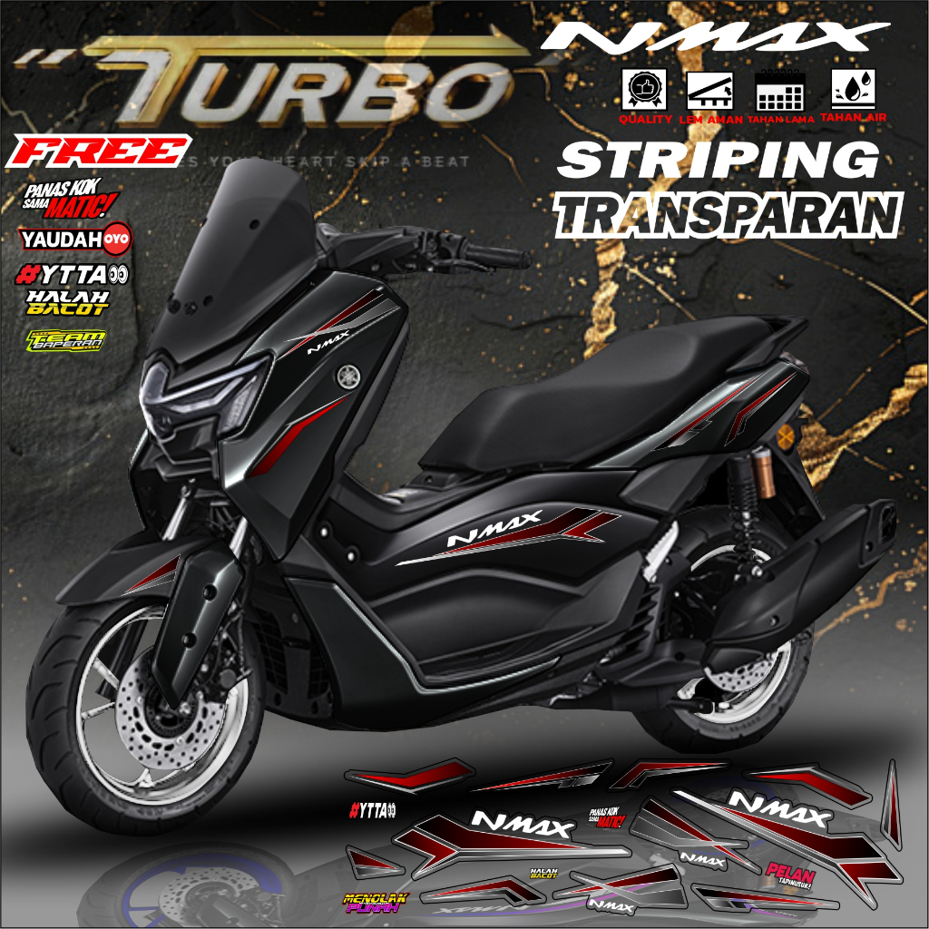 Transparent STRIPING NMAX TURBO NEO STICKERS HIGH QUALITY UV MATERIAL ...