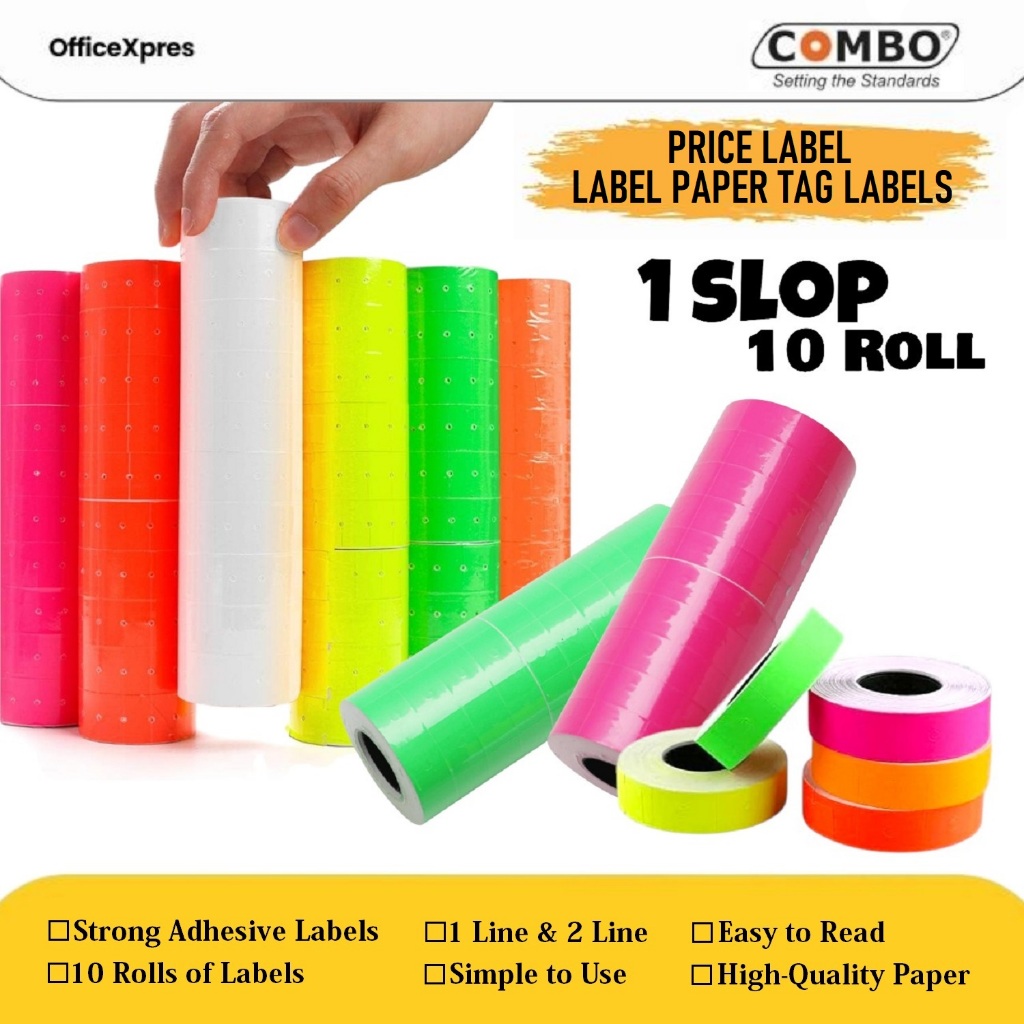 PUTIH Price Label / 1 Line Color Label Paper / 2 Line Price Label ...