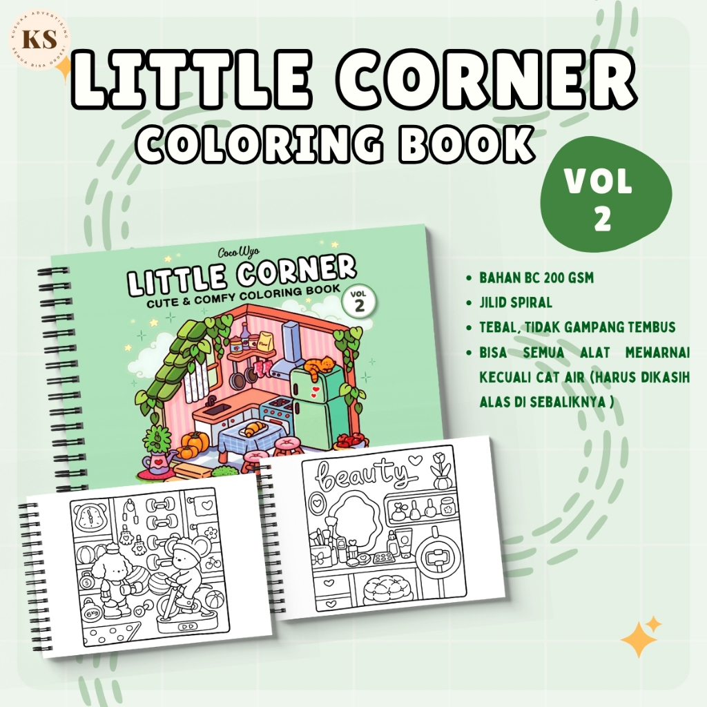 Little CORNER COLORING BOOK VOL 2 Size A4 A5 COLORING BOOK for Teens ...