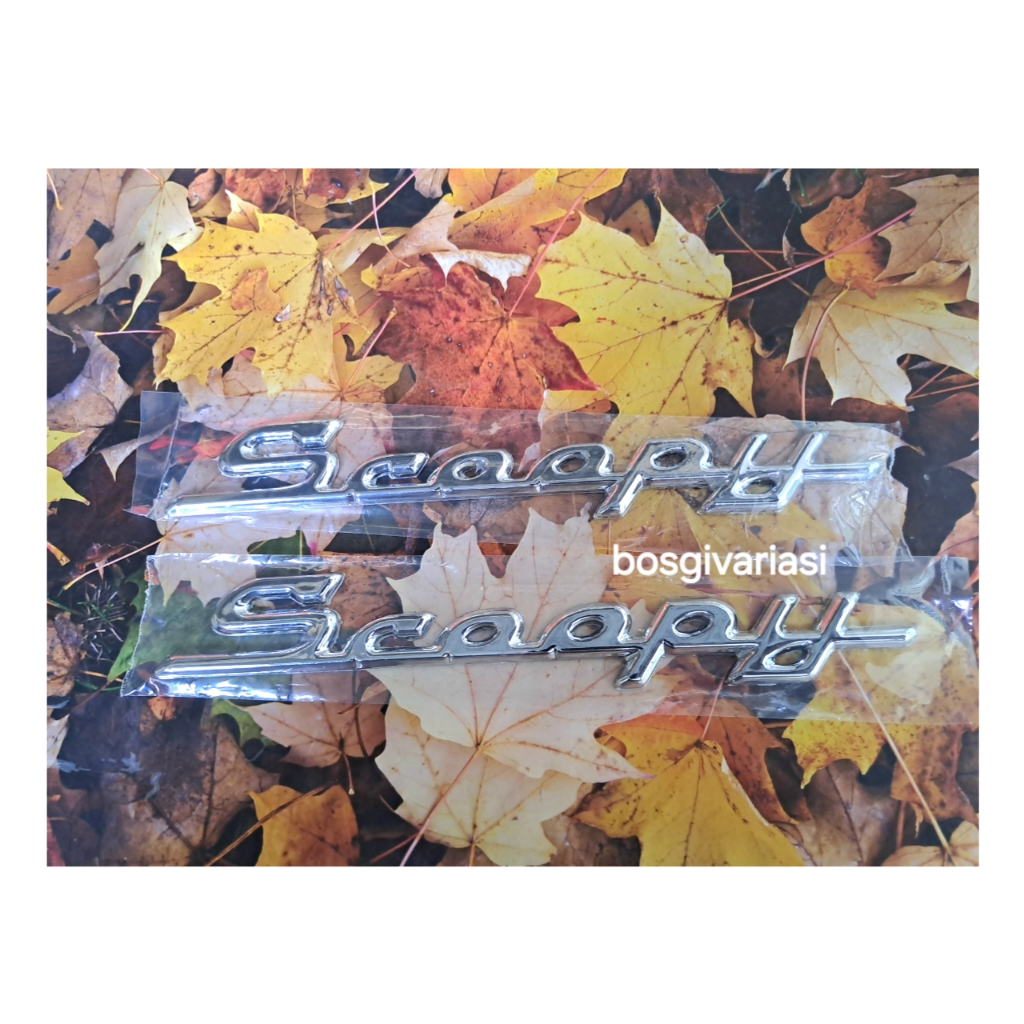 Chrome scoopy Logo Emblem / 3D scoopy f1 chrome embossed Logo / honda ...