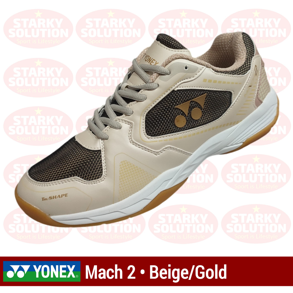 YONEX MACH 2 Badminton Shoes Original - Beige/Gold | Shopee Philippines