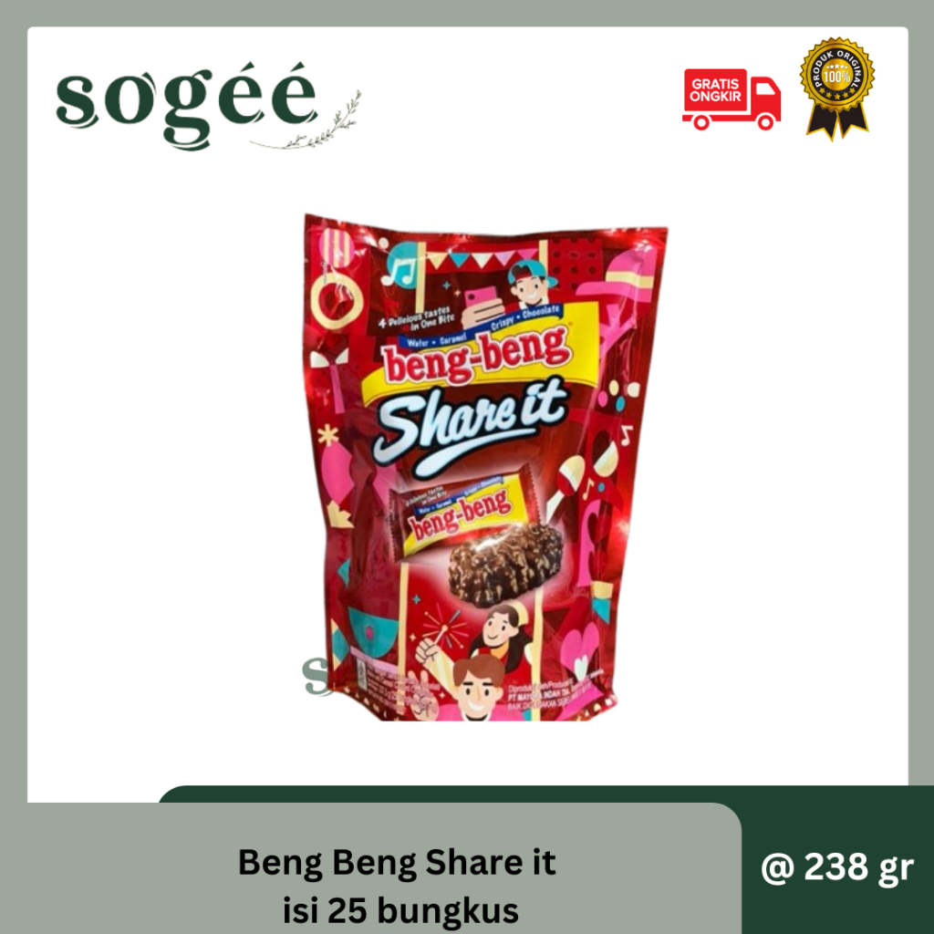 Sogee ️Beng Beng Share It Big Share New Packaging Contains 25 pcs/Beng Beng Share It Mayora ...