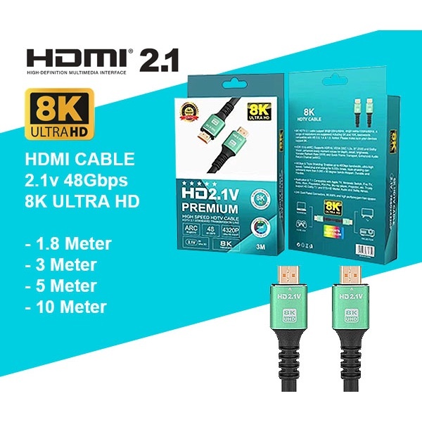 Cable hdtv 2.1 3m premium NB gold 8k 4k 144hz UHD hdr eARC dolby ...