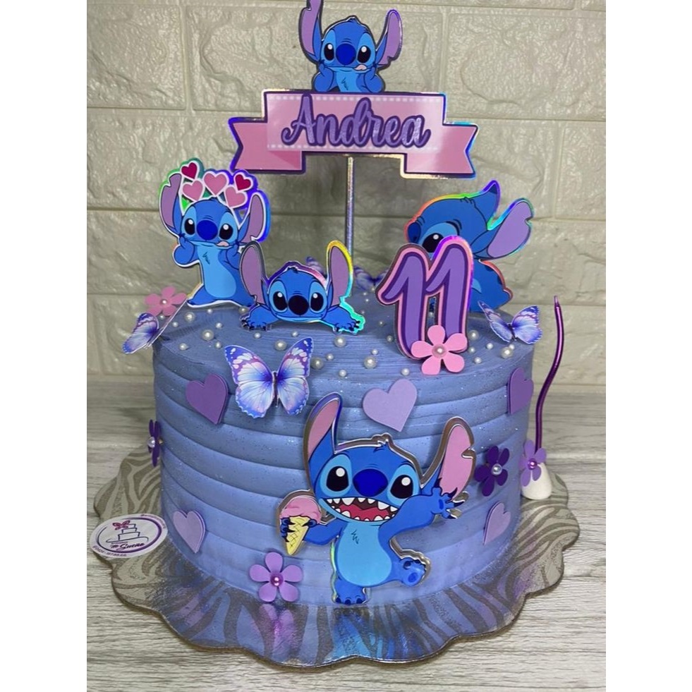 STITCH TOPPER Children's Name Topper/ Stitch Cartoon Topper/ BIRTHDAY ...