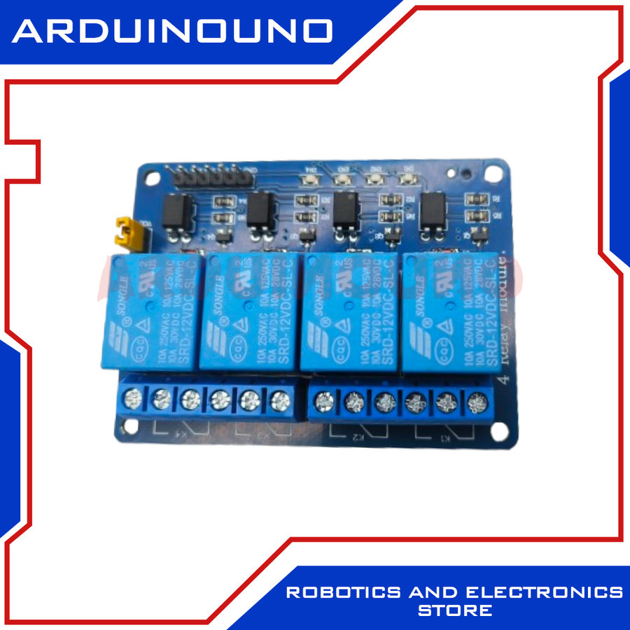 12V 4 Channel Relay Module Blue PCB 12 V 4Channel | Shopee Philippines