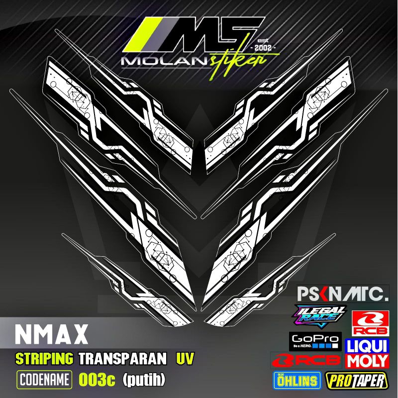 PUTIH Decal Sticker Striping Variations Transparent Uv Nmax 155 ...