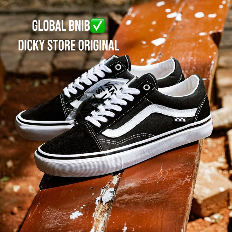 Vans OLD SKOOL PRO SKATE BLACK WHITE GLOBAL | Shopee Philippines