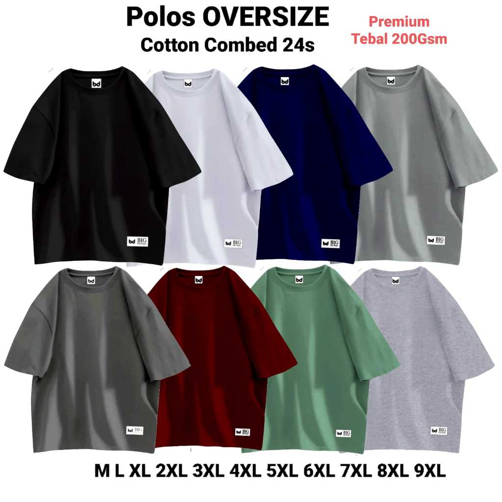 KATUN BIG Dickyt - Oversized Plain T-SHIRT Combed Cotton 24s M - 9XL JUMBO Premium Thickness ...