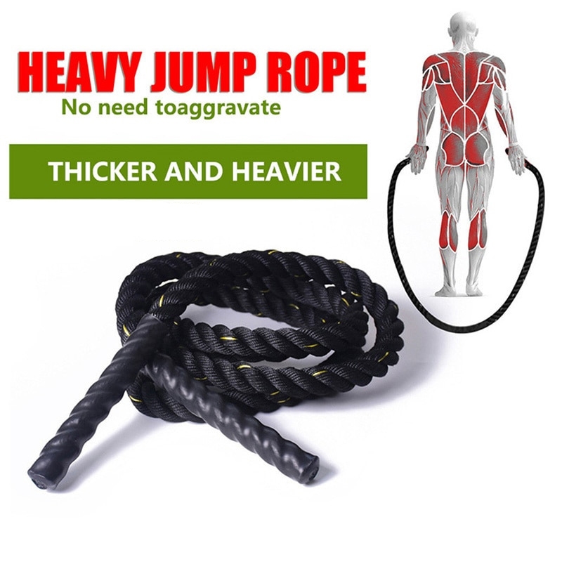 Skipping Jump Rope Heavy Power Training Rope 3Mx25mm - BJR002 - Black ...