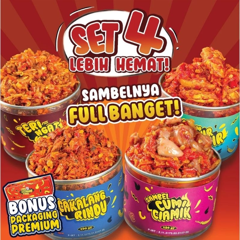 Eat Sambal Set of 4 Economical Packets of Sambal Side Dishes Squid ...