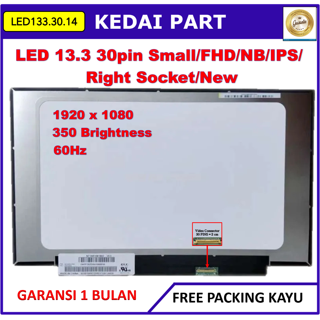 MSI LED LCD 13 Inch 13.3 Inch 30 pin Small Full HD FHD NB | Shopee ...