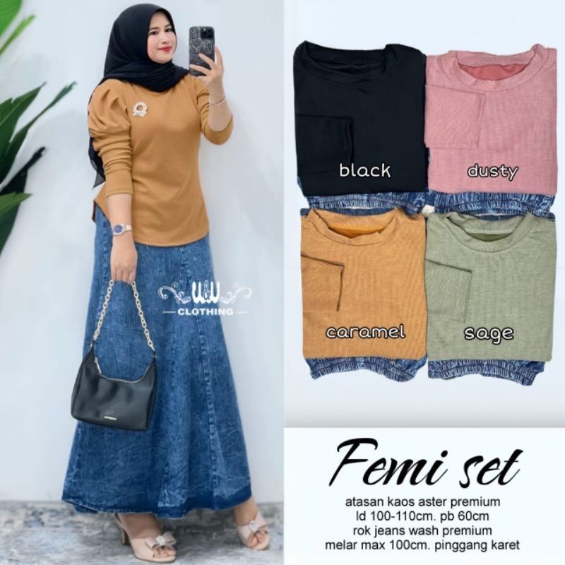Femi SET ORI LABELED W&W NEWEST WOMEN'S SET FABB KAOS ASTER PREMIUM | Shopee Philippines