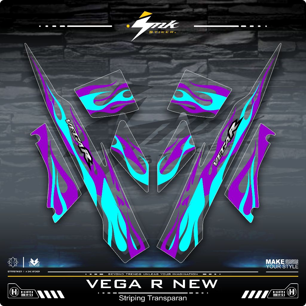 TRANSPARENT STRIPING VEGA R NEW SKU 11 STICKER CLEAR STICKER YAMAHA ...