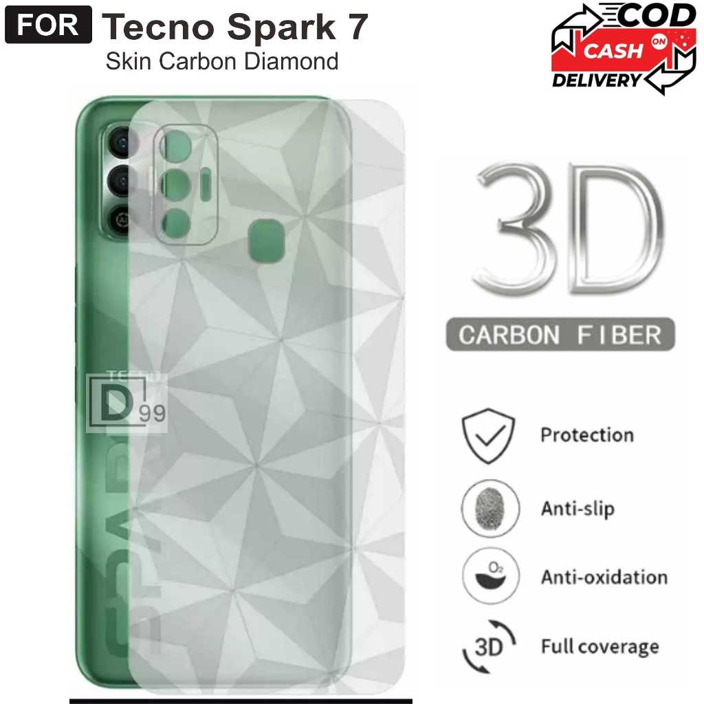 Tecno Spark 7 Spark 7 Pro Spark 8c Carbon Skin Diamond Garskin Motif ...
