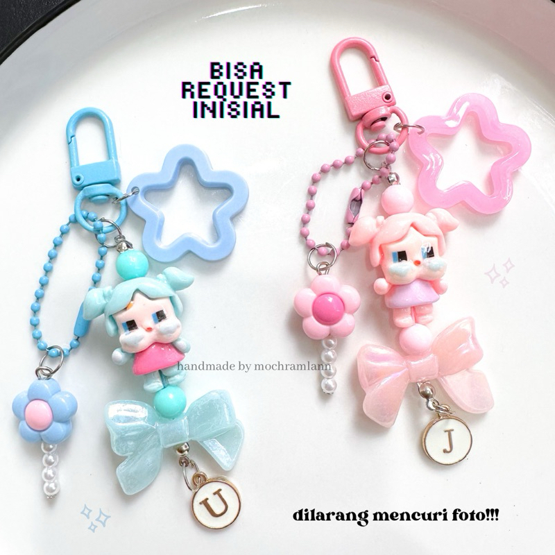 GANTUNGAN Cry Baby Power Puff Girl Keychain//CAN CHOOSE LETTER//Cry ...