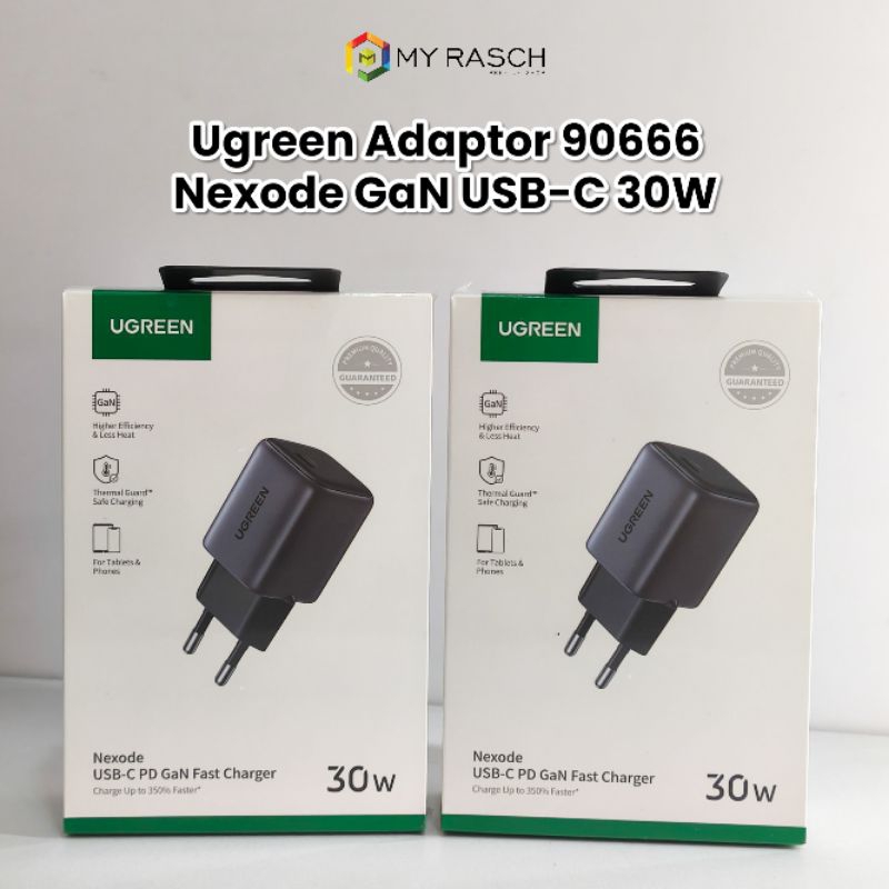 Ugreen Fast Charger Head Adapter 30W Nexode GaN USB Type C PD QC ...