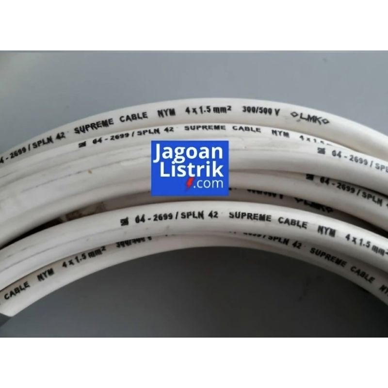 PUTIH Nym 4x1.5 Supreme Cable White Electrical Cable NYM Wire 4 X 1.5 ...