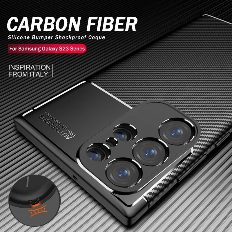 Case SAMSUNG S23 ULTRA/S23 S23 FE/S23 PLUS CASE CARBON SLIM ARMOR - AUTOFOCUS NEW | Shopee ...