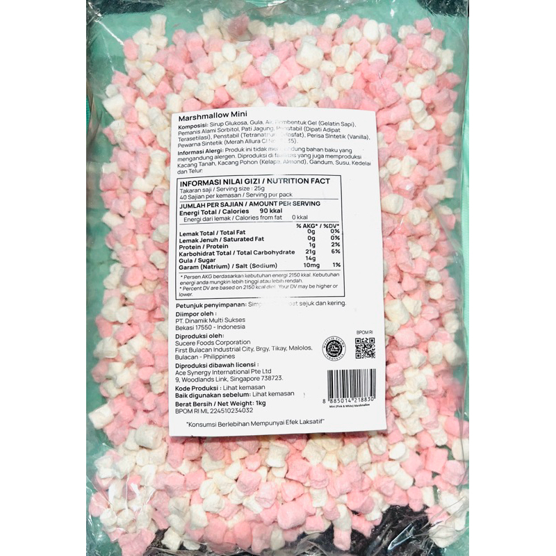 Mini Marshmallows 1kg / corniche / pink and white | Shopee Philippines