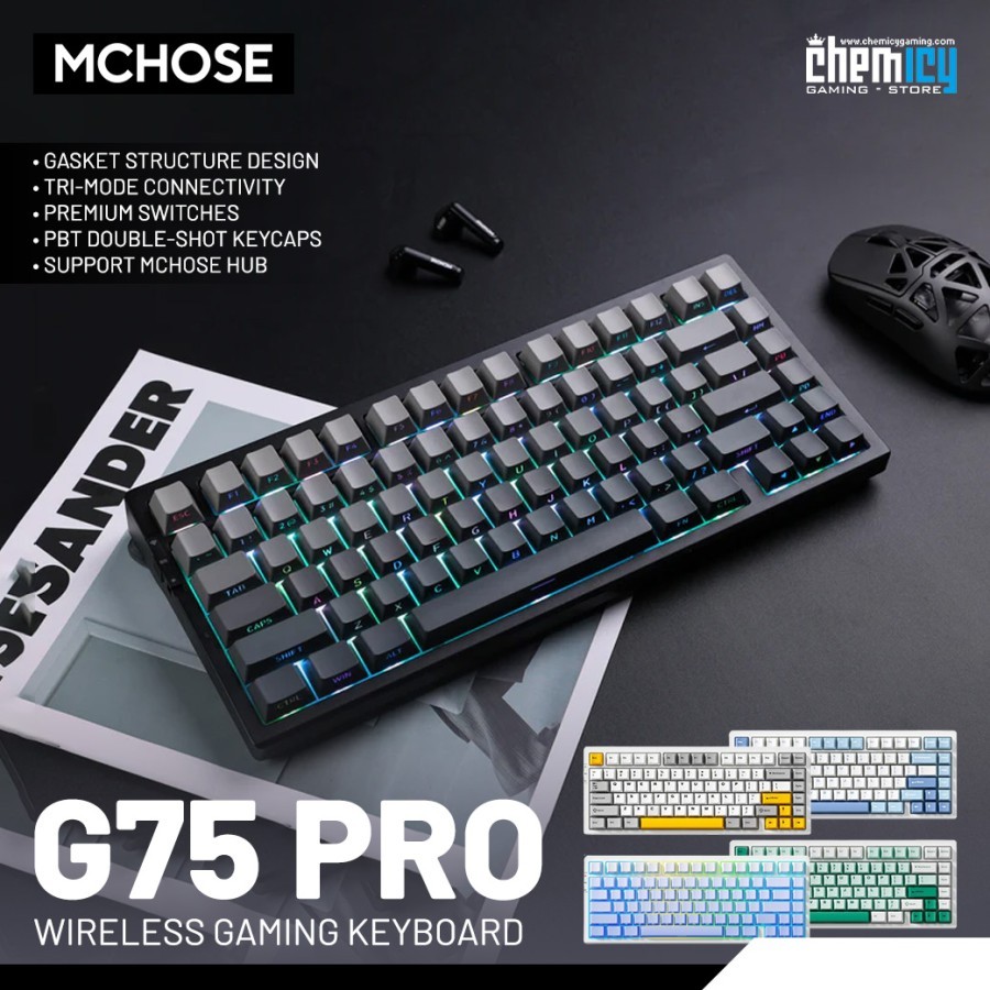 MCHOSE G75 / G-75 75% Hotswap Tri-mode Mechanical Gaming Keyboard ...