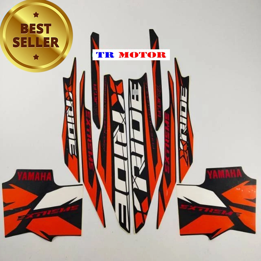 HITAM 2014 2015 yamaha x-ride xride polet Motorcycle Sticker Striping ...