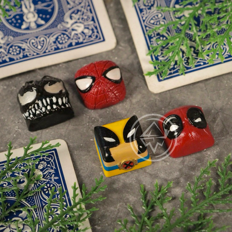 Marvel artisan keycaps set spiderman deadpool wolverine venom keycaps ...