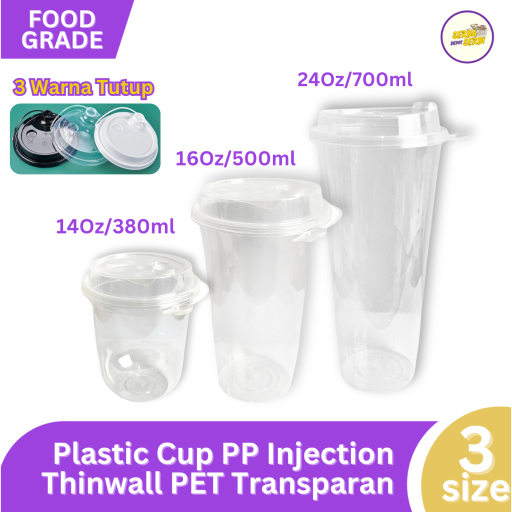Plastic Cup Boba Plastic Cup PP Injection Thick Foodgrade 14oz 16oz ...