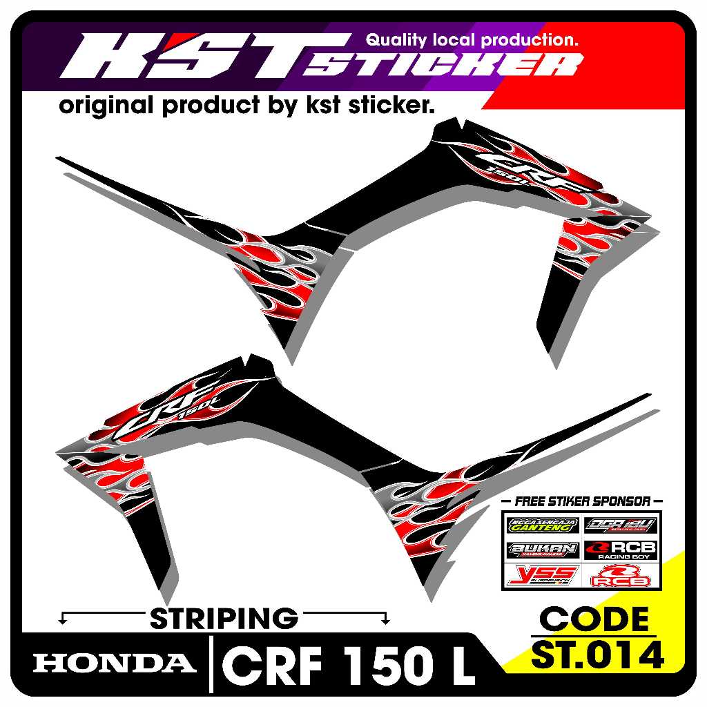 CRF 150 L Striping Sticker - Honda CRF 150 L Sticker Cool Simple ...