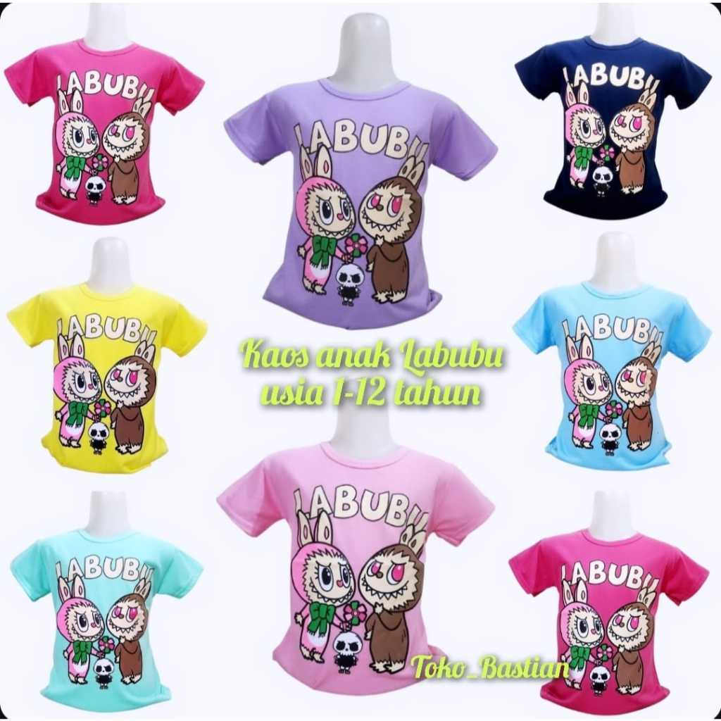 Girls' t-shirts aged 1-12 years with new Labubu motif//Children's tops ...