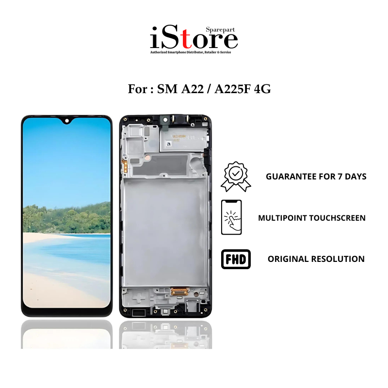 Istore Lcd Samsung A22/A225F 4G Oled With Frame Fullset Original HFIX ...