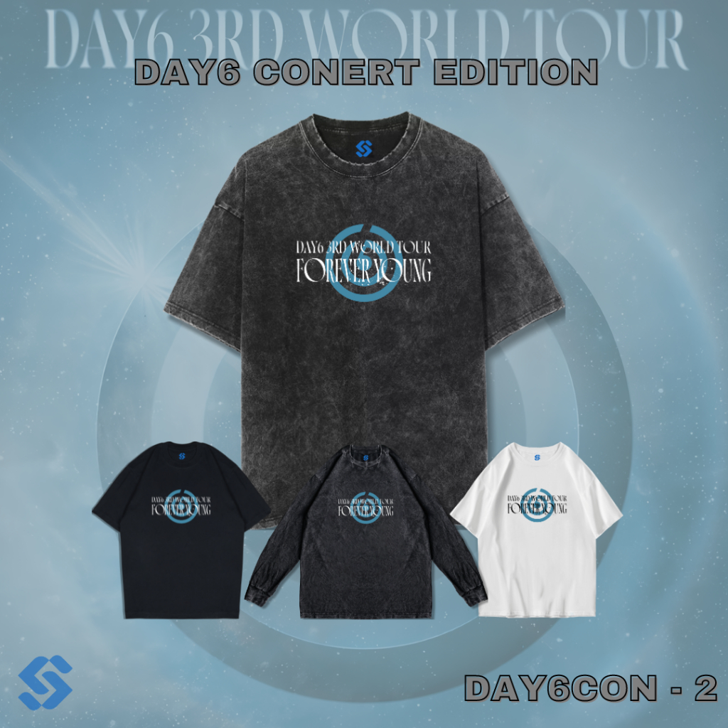Sanz T-Shirt DAY6 CONCERT | Stonewashed washed t-shirt | Black white ...