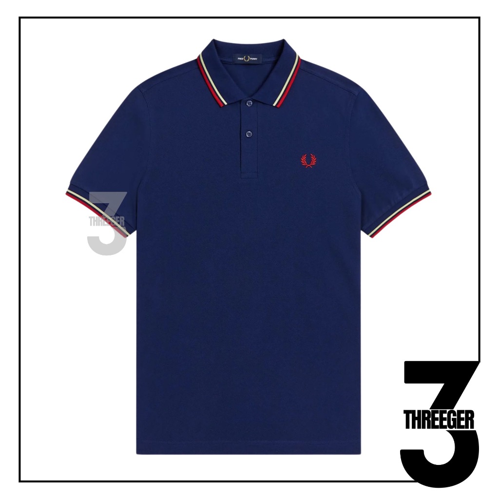 Fred Perry Yellow Red Tipped Polo Navy Original | Shopee Philippines