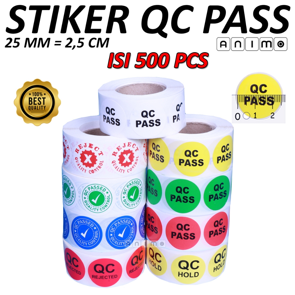 Qc PASS Round STICKER - QC Passed - QC HOLD - QC REJECT - QC REJECTED 25 mm contains 500 pcs ...