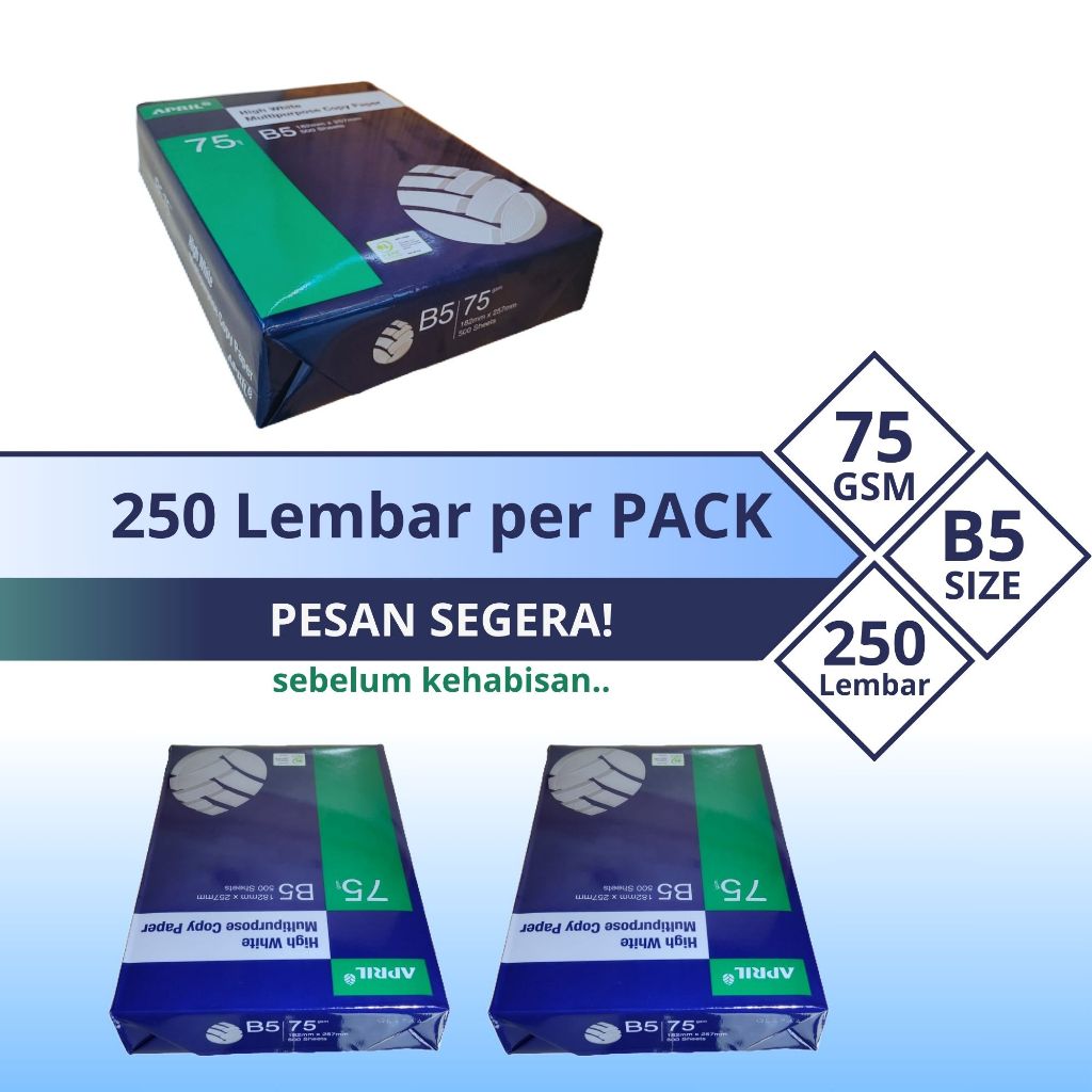 Print Paper HVS B5 75 gsm April 250 sheets of Multipurpose Paper ...