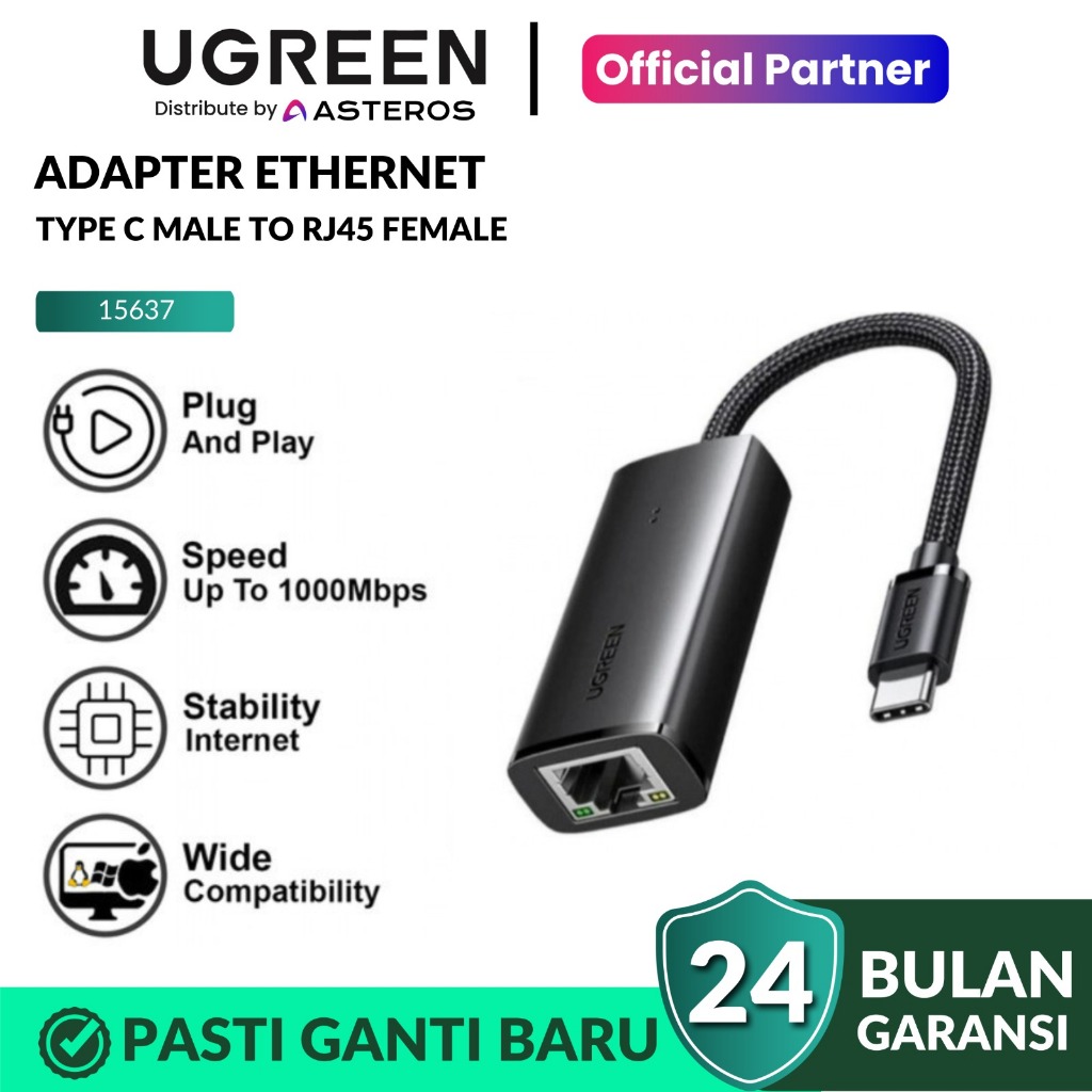 Ugreen Lan Adapter Ethernet Network USB Type C to RJ45 1000Mbps 15637 ...