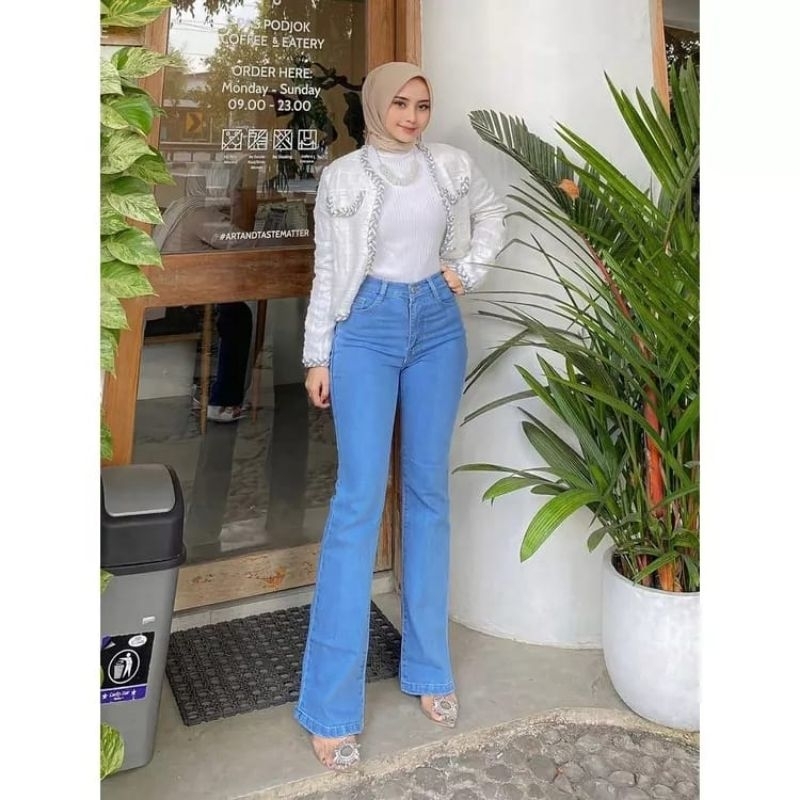 Highwaist Premium Stretch Women's Cutbray Jeans || Women's Long Cutbray ...