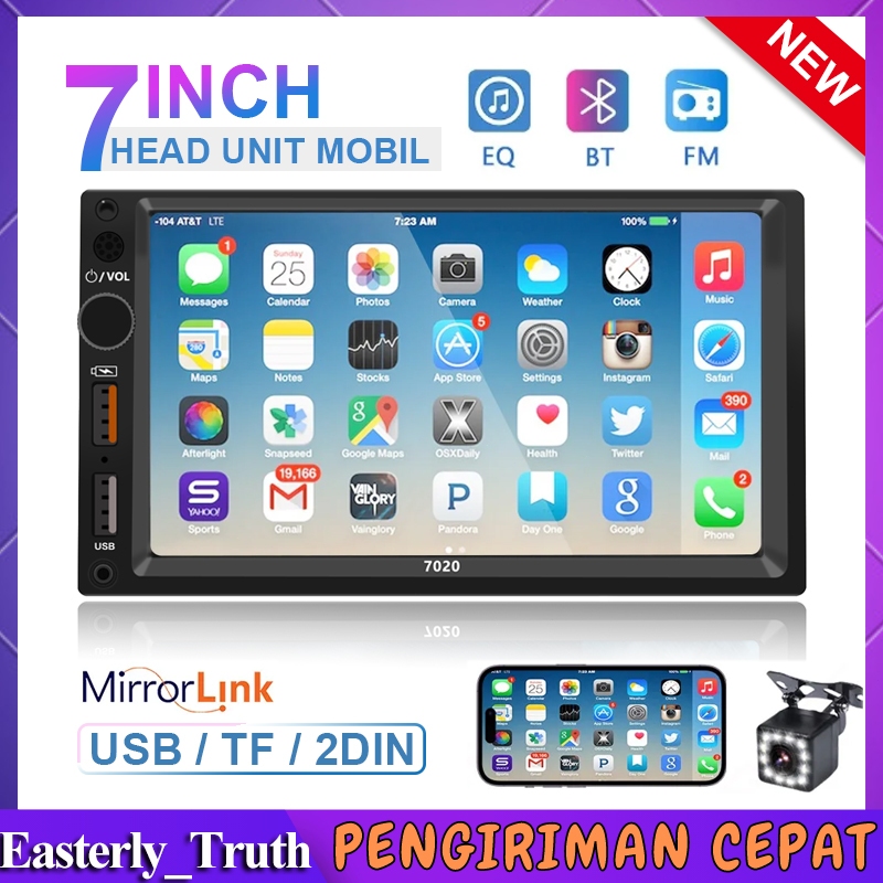 (Ready Stock) 7 inch 2Din Car Head Unit Universal HD Radio Mirrorlink ...