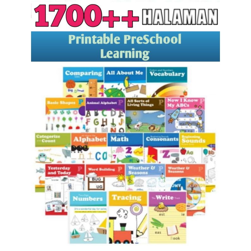 1700 Learning Pages for pre-school children Kindergarten PAUD PreSchool ...
