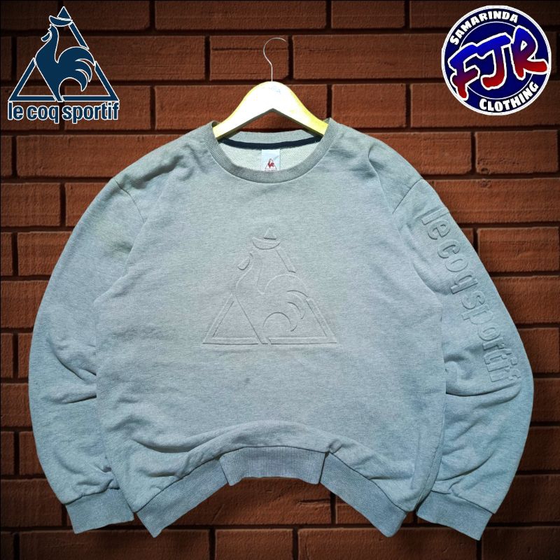 Lecoq Sportif Big Logo Emboss Spell Out Crewneck | Shopee Philippines