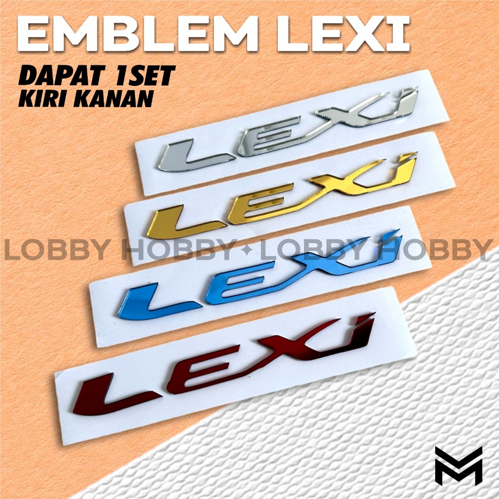 3d LEXI ACRYLIC EMBLEM / LOGO STICKED GLASS STICKER SET PAIR RIGHT LEFT ...