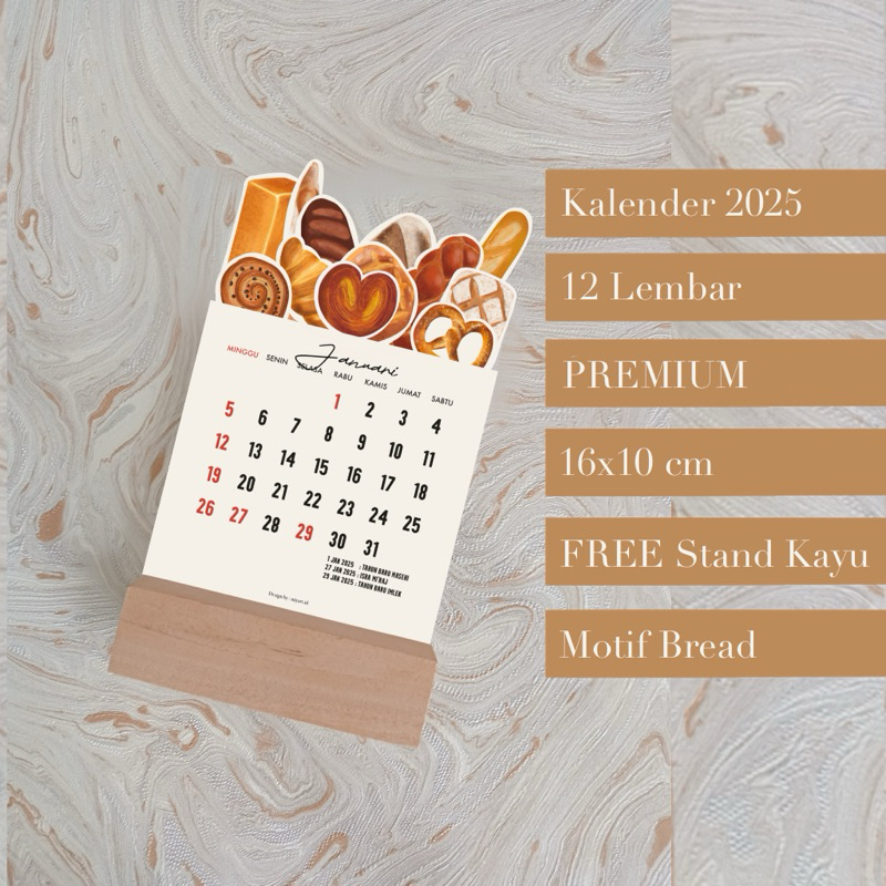 2025 Bread Motif Sitting Calendar | Shopee Philippines