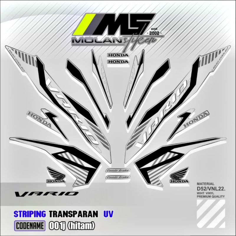 Decal Sticker Striping Transparent Variations Uv All New Vario 125 2024 ...