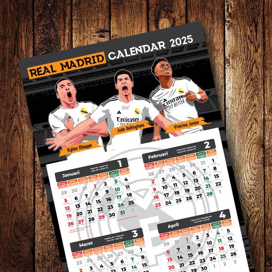 Real Madrid 2025 Ball Wall Calendar - 4 Months | Shopee Philippines