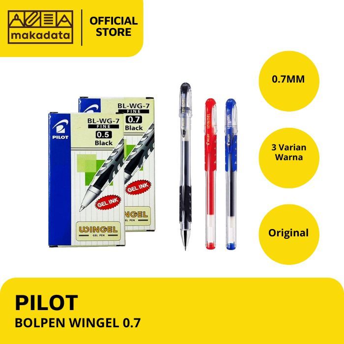 BALLPOINT / BOLPEN / PILOT WINGEL PULPEN 0.7MM BLACK (1 PCS) | Shopee ...