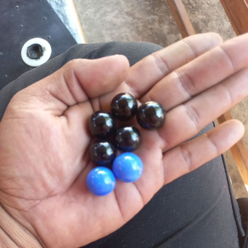 Unique viral black solid and blue marlin Motif marbles, 7 pcs | Shopee ...