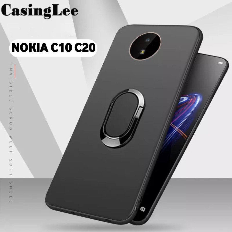 NOKIA C10 CASE MATTE WITH / WITHOUT IRING SOFT BLACK (DOFF) SLIM ...