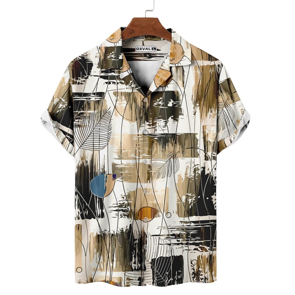KEMEJA Men's Short Sleeve Shirt with Fine Cut Pattern | Shopee Philippines