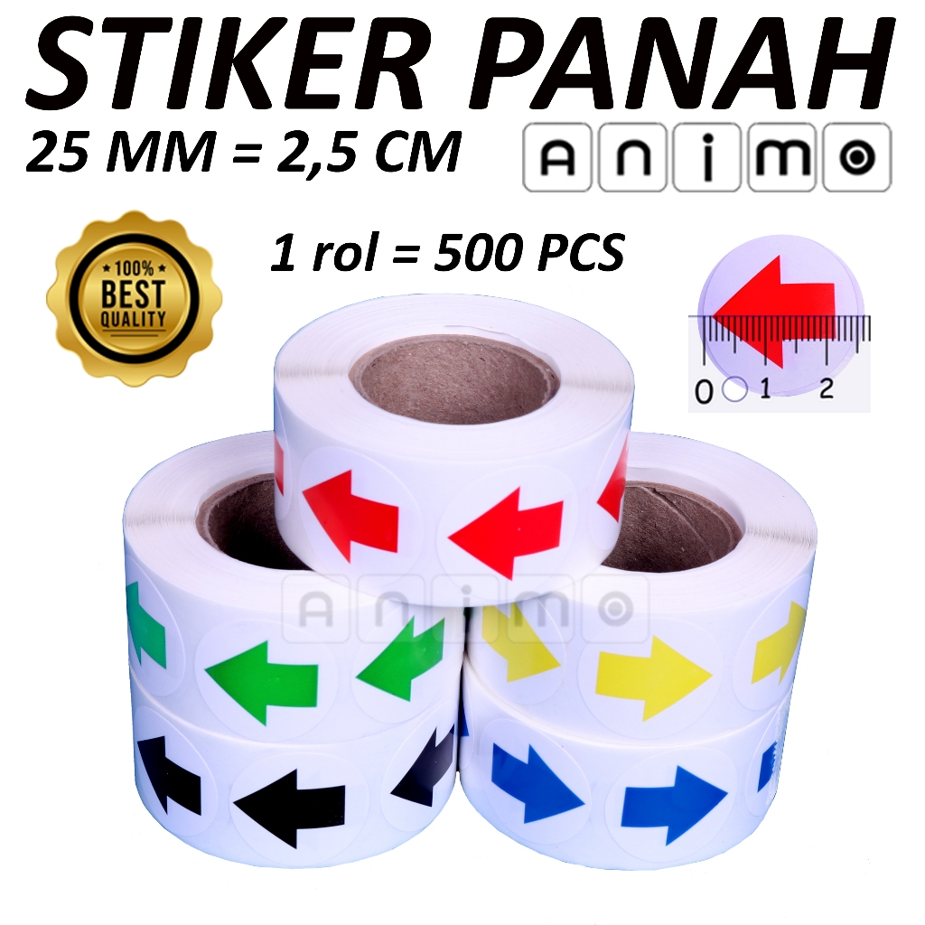 ARROW STICKERS Roll 25 MM contents 500 pcs - Round Arrow Stickers 2.5 ...